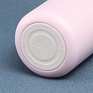 Stainless steel vacuum insulation Cup lovely pea cup student Mini bouncing cup (420ml, Beige)