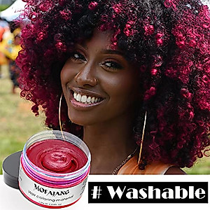 Red Hair Wax Color, SOVONCARE Temporary Dye Wax Natural Hairstyle Cream Hair Pomades for Women & Men Party Cosplay Halloween Date 4.23 oz (Red)