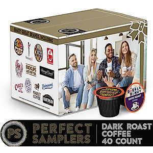 Perfect Samplers Dark Roast Coffee Pod Variety Pack - Pack for Keurig K Cups Coffee Makers, Bold 40 Count