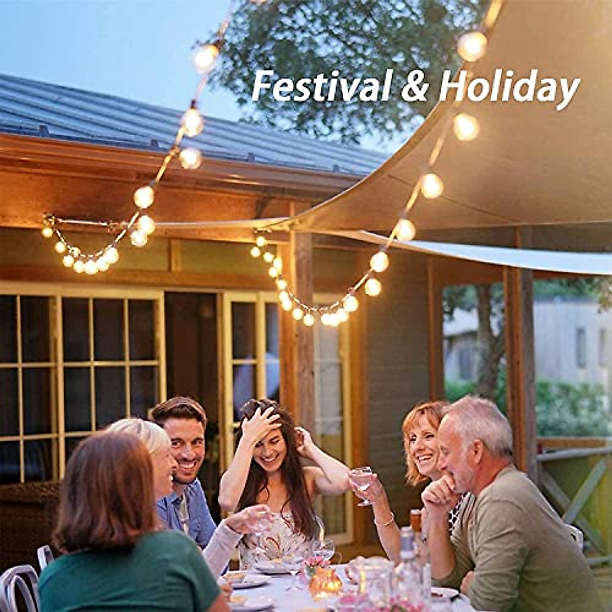 Afirst LED Outdoor String Lights 50FT with 52 Bulbs Shatterproof Weatherproof Globe String Lights for Patio Backyard Garden Party Lighting