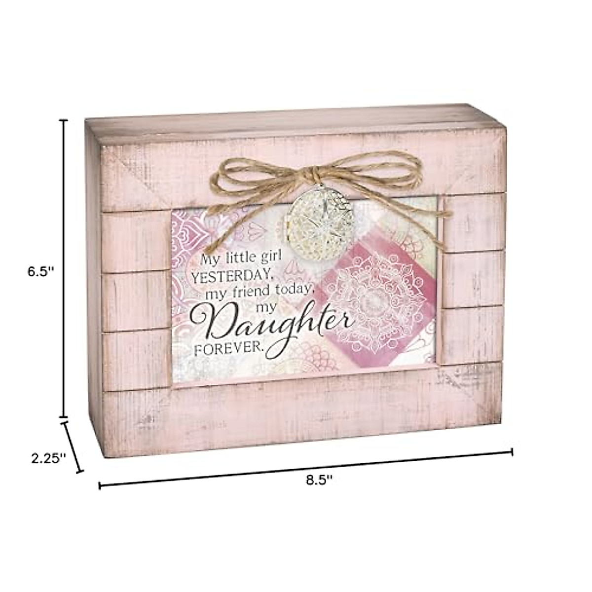 Cottage Garden My Friend My Daughter Forever Blush Pink Distressed Locket Music Box Plays You Light Up My Life
