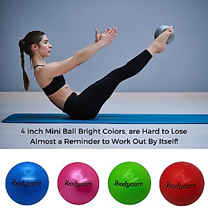 ibodycare Pilates 4" (10cm) Accessory Mini Ball for AeroPilates, Yoga, Fitness, Strength, Pilates Reformer or Mat Pilates (Pink)