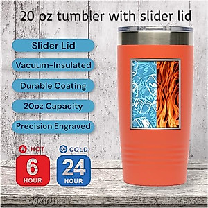 ETCHIFIED Personalized 20oz Stainless Steel Tumbler with Slider Lid - Vacuum Insulated Travel Mug, Add a Name - Keeps Hot or Cold for Hours