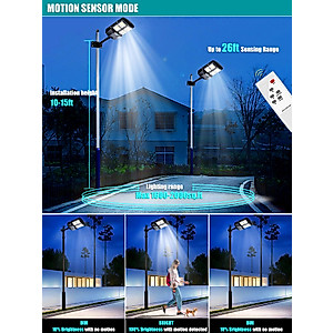 VENSSTNOR 600W Solar Street Lights Outdoor - 6500K 60000LM LED Street Lights with Motion Sensor Dusk to Dawn Ip67 Waterproof, Solar Parking Lot Lights for Garage,Yard,Driveway,Garden