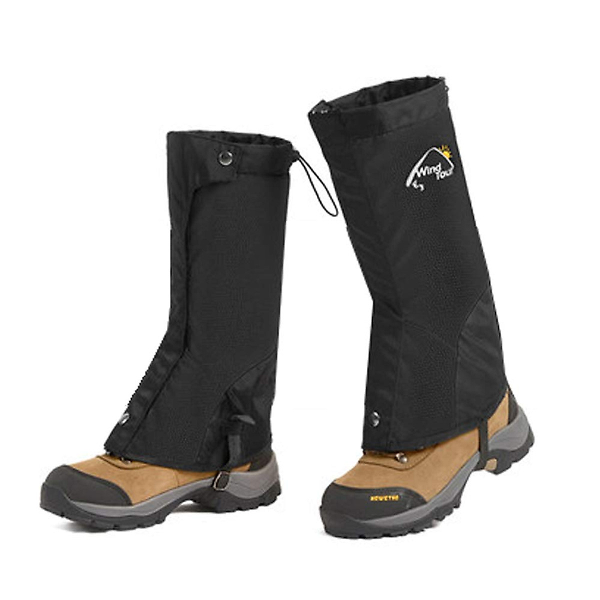 Vinerstar Breathable Waterproof Snow Gaiters for Skiing Hiking Hunting Mountain Outdoor High Boot Gaiters for Men Women Durable Cordura 600D 1Pair (Black, L)