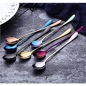 Long-handled ice tea spoon, cocktail stir spoons, stainless steel coffee spoons, ice cream scoop Set of 8