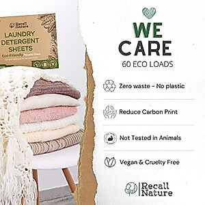 Laundry Detergent Sheets Eco Friendly - Plastic Free Strips 60 Loads (Unscented)