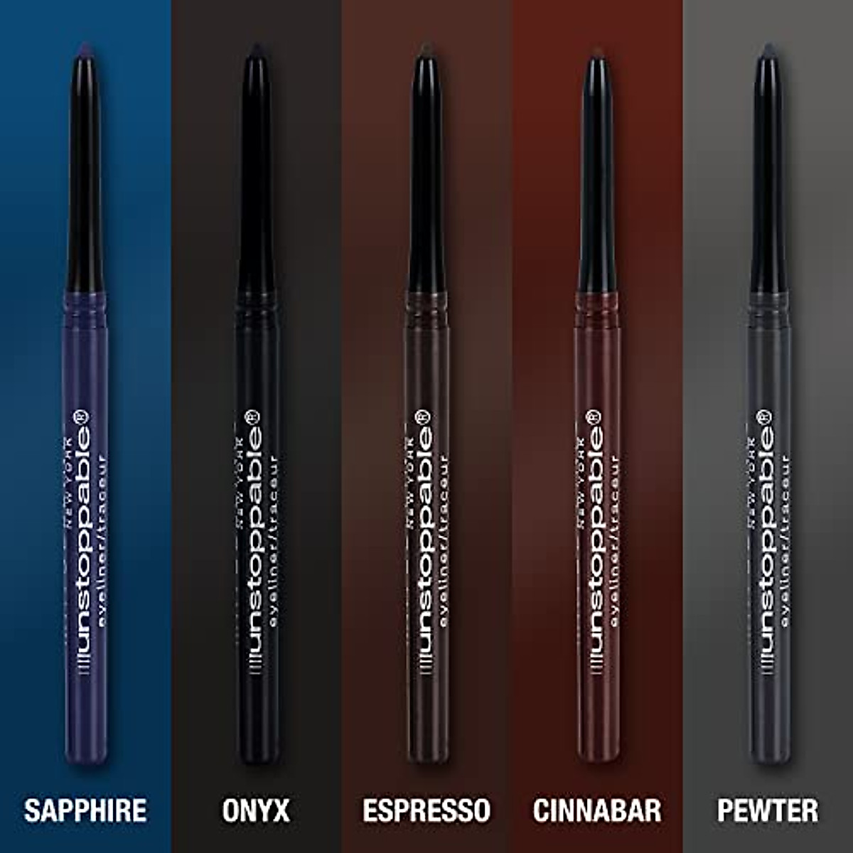 Maybelline New York Unstoppable Mechanical Eyeliner Pencil Dual Pack, Pewter, 0.02 oz, 2 Count