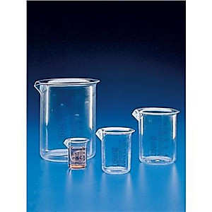 Globe Scientific 601724-1 Polymethylpentene Griffin Style Low Form Beaker, Printed Graduations, 500mL Capacity