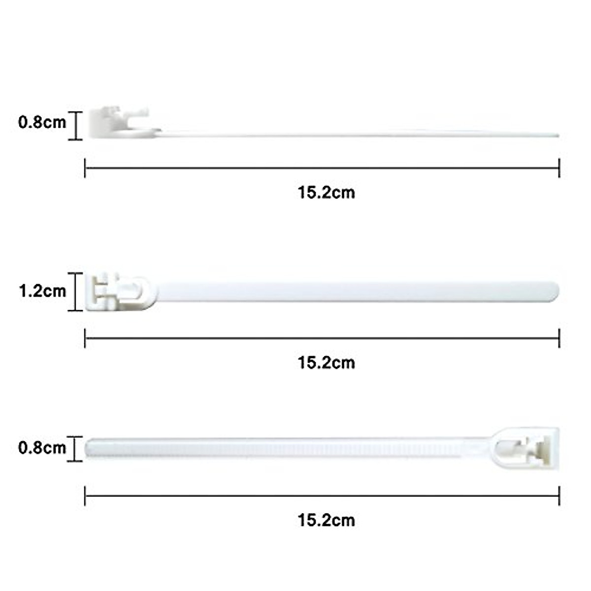 [50 Pieces] Reusable Cable Ties, Canwn Nylon Heavy Duty Zip Ties Mini Flexible Cable Tidies Slipknot Straps(White)
