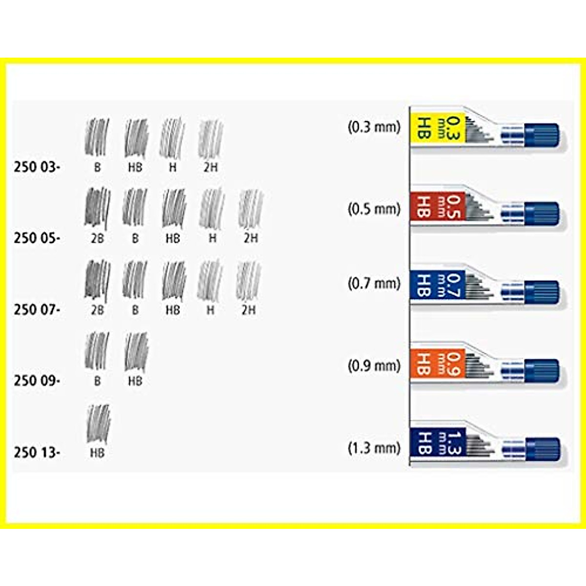 Staedtler Mars Micro Carbon pencil 0.7mm lead refill 2B & HB, Total 48 leads