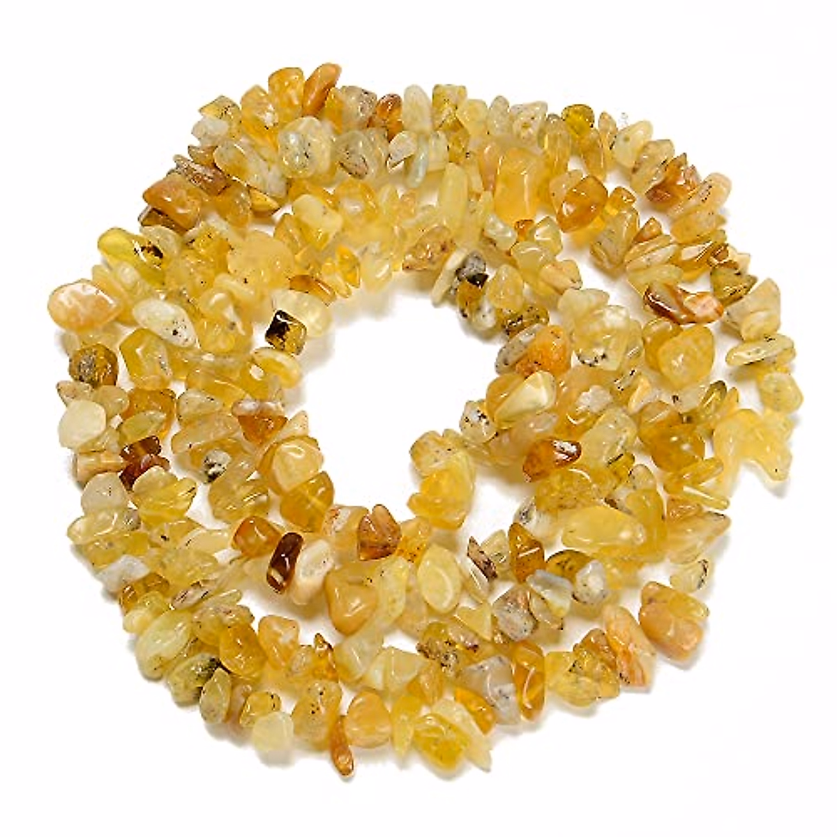 PLTbeads 5-8mm Natural Yellow Opal Gemstone Chips Beads Healing Crystals Waist Bracelets Necklace Kit Irregular Stone DIY Crafts Design Jewelry Making