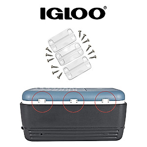 Igloo Cooler Plastic Parts Kit - 2 Latches, 3 Hinges, Latch Post & Screws