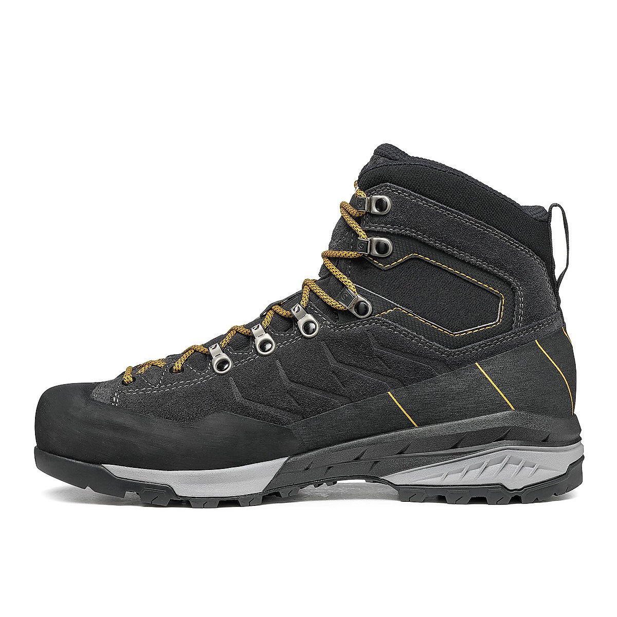 SCARPA Men's Mescalito Trk GTX Waterproof Gore-Tex Boots for Hiking and Backpacking - Dark Anthracite/Mustard - 11-11.5