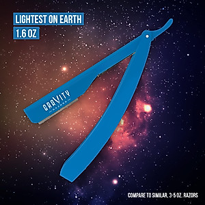 Professional Straight Razor - Ultra Exposed Straight Razor Kit with 10 Gravity Premium Blades, 2mm Exposed (Mystique)