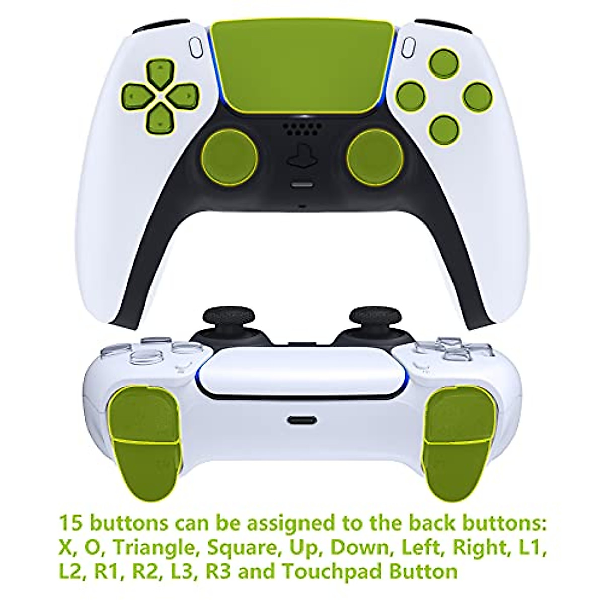 eXtremeRate White Back Paddles Programable Rise 2.0 Remap Kit for PS5 Controller, Upgrade Board & Redesigned Back Shell & Back Buttons Attachment for PS5 Controller - Controller NOT Included