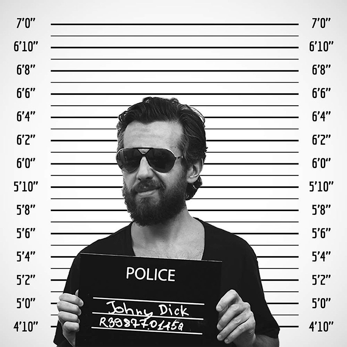 DePhoto Police Lineup Photography Backdrop Black line Mugshot Decor Photo Background for Party Banner Children Game Vinyl Studio Prop PGT602A 6x6ft