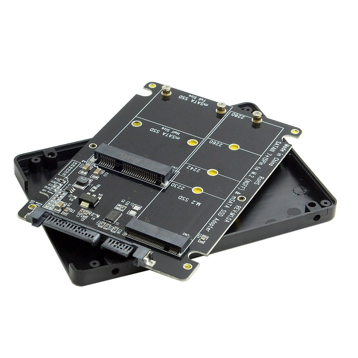CableCC 2 in 1 Combo M.2 NGFF B-key & mSATA SSD to SATA 3.0 Adapter Converter Case Enclosure