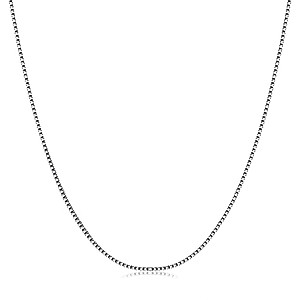Gacimy Sterling Silver Chain Necklace for Women, 0.8mm Thin 925 Sterling Silver Box Chain for Women Girls, 20" Length