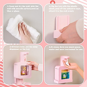 AMYESE Cute Automatic Soap Dispenser - Kids Touchless Pink Hand Soap Dispenser,Wall Mount Waterproof USB Rechargeable, 13.5oz/ 400ml for Bathroom Countertop, Kitchen, Office, Hotel, Preschool Children