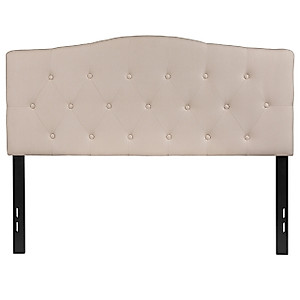 Flash Furniture Cambridge Tufted Upholstered Full Size Headboard in Beige Fabric