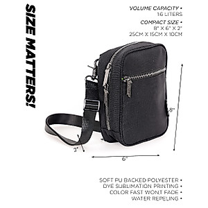 Fydelity Small Crossbody Bags for Women & Men – 80s/90s Small Bum Bag – Stylish Travel & Festival Belt Bag – Ideal Fanny Pack for Daily Fashion – Perfect for Travel & Everyday Wear – Black Bag