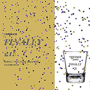 21st Birthday Shot Glass -21st Birthday Gifts- Finally 21 (2000)- 21st Birthday Compliments Birthday Decorations