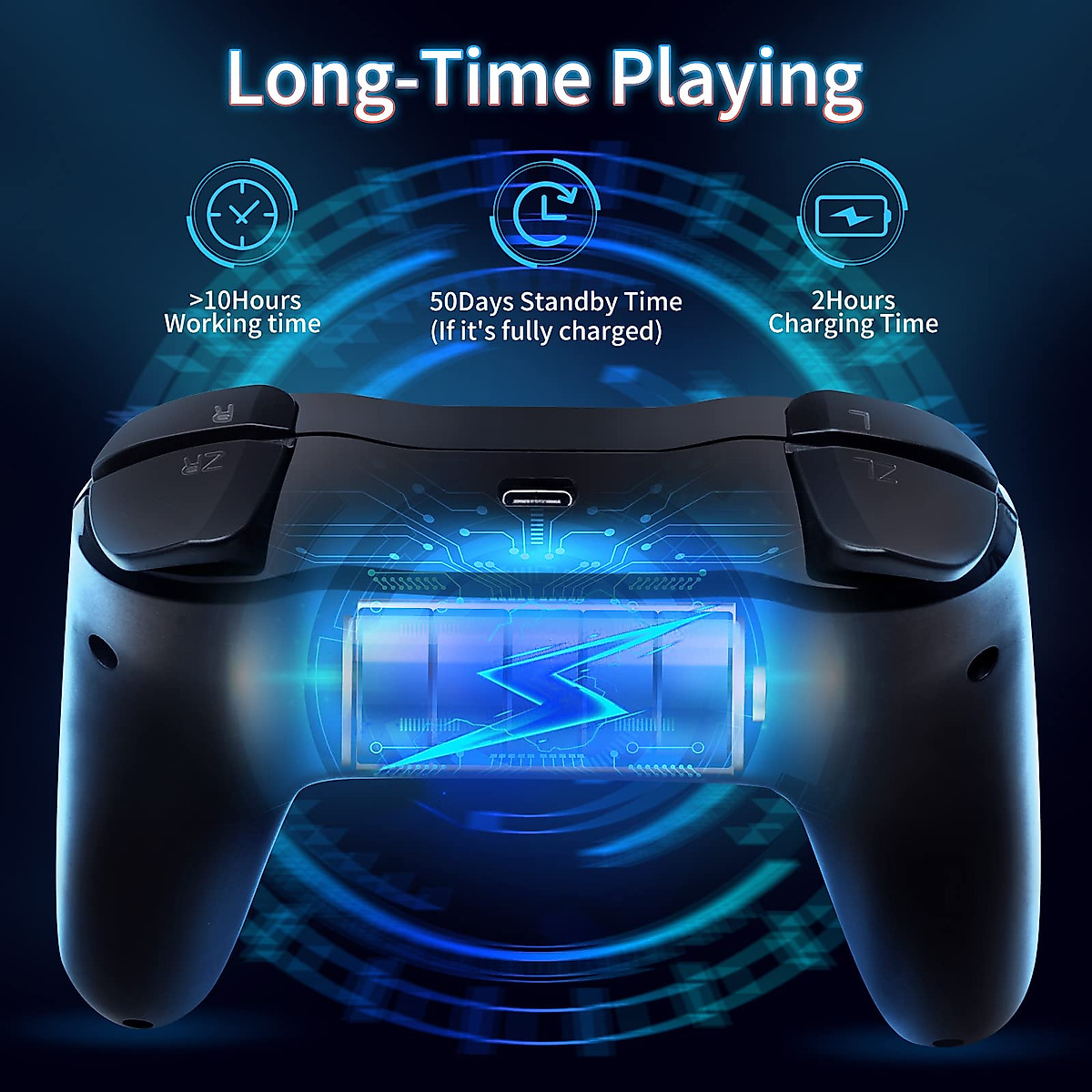 funlarea Wireless Pro Switch Controller for Nintendo Switch, Compatible with Switch Support Amibo, Wakeup, Screenshot and Vibration Functions