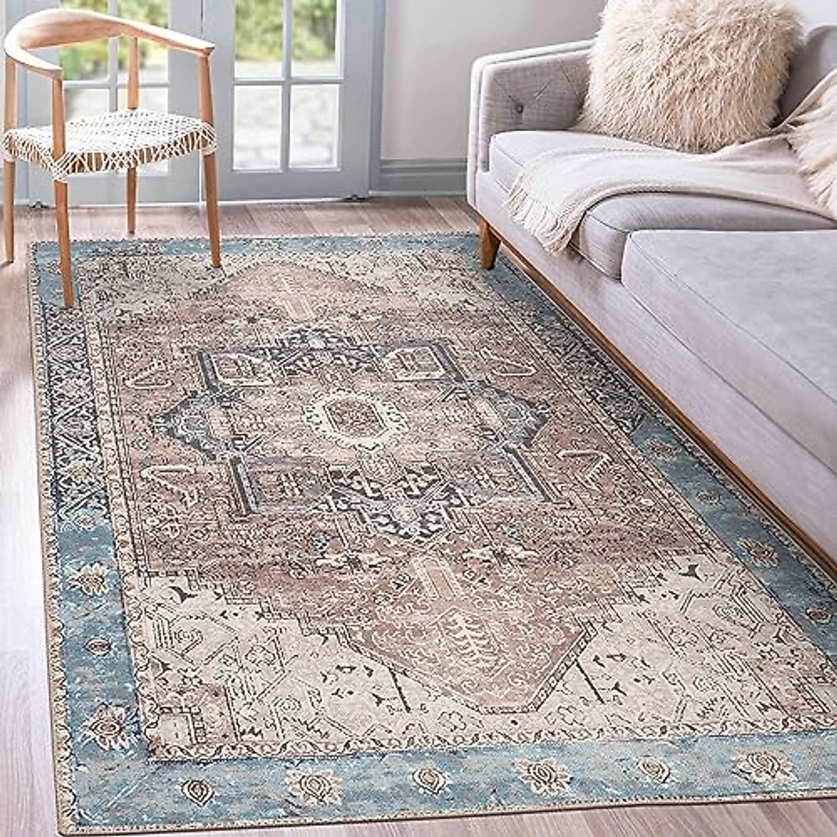 Bellini Rugs Machine Washable Rug with Non Slip Backing, Living Room Rug, Kitchen Area Rug, Pet Friendly Area Rugs, Throw Rugs for Entryway, Home Floor Decor, 3' x 5'