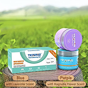 TICARVE Cleaning Gel for Car Cleaning Putty Car Slime for Cleaning Car Detailing Putty Detail Tools Car Interior Cleaner Automotive Car Cleaning Kits Keyboard Cleaner Blue Purple (2Pack)
