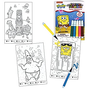 Spongebob Squarepants Stickers Activity Set- Bundle Includes Spongebob Coloring Book, Spongebob Stickers, and Door Hanger Craft, with Thank You Card to Color and Mail