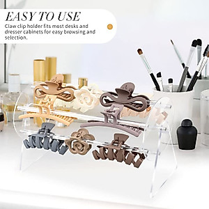SNOWSTAR Acrylic Claw Clip Organizer Holder,360-Degree Rotating Claw Clip Holder and Storage,Hair Clip Organizer Display Clear Stand for Women and Girls