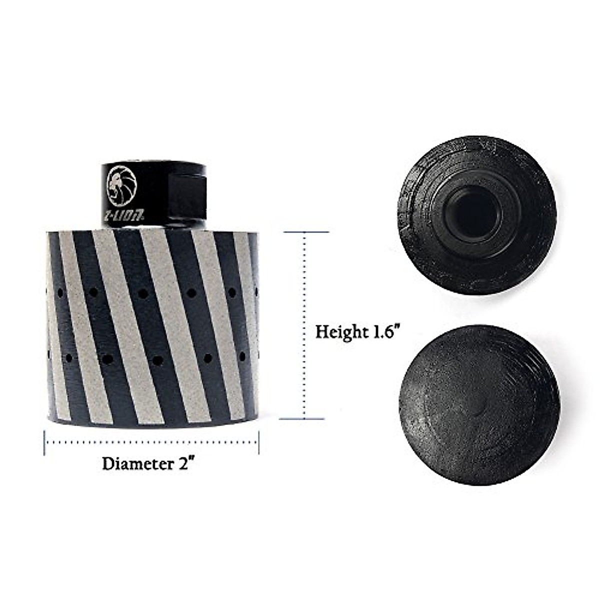 Z-Lion 2 Inch Diamond Drum Wheel Resin Filled Coarse Grinding with 5/8-11 Thread for Polishing Concrete Granite Stone Sink Hole(Grit 30)