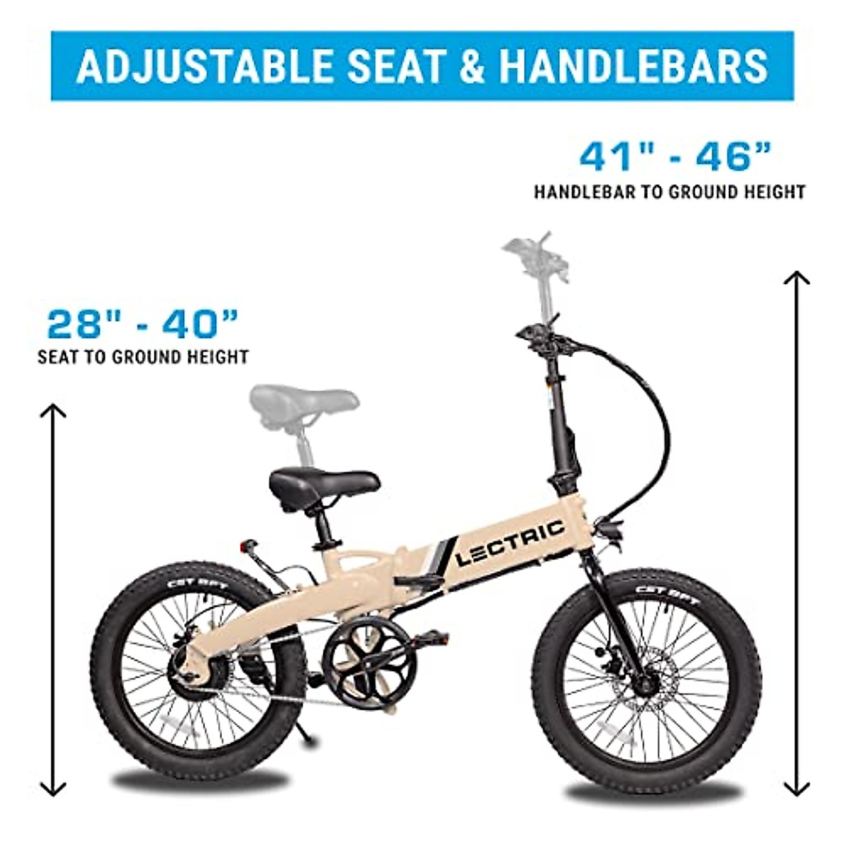 LECTRIC XP™ Lite Electric Bike | Adult Folding Bikes - Weighs Only 46lbs | 40+ Mile Range w/ 5 Pedal-Assist Levels | 20mph Top Speed - Class 1 and 2 eBike