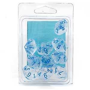 Chessex Borealis Icicle Luminary 10 x D10 Dice Set CHX27381, Medium