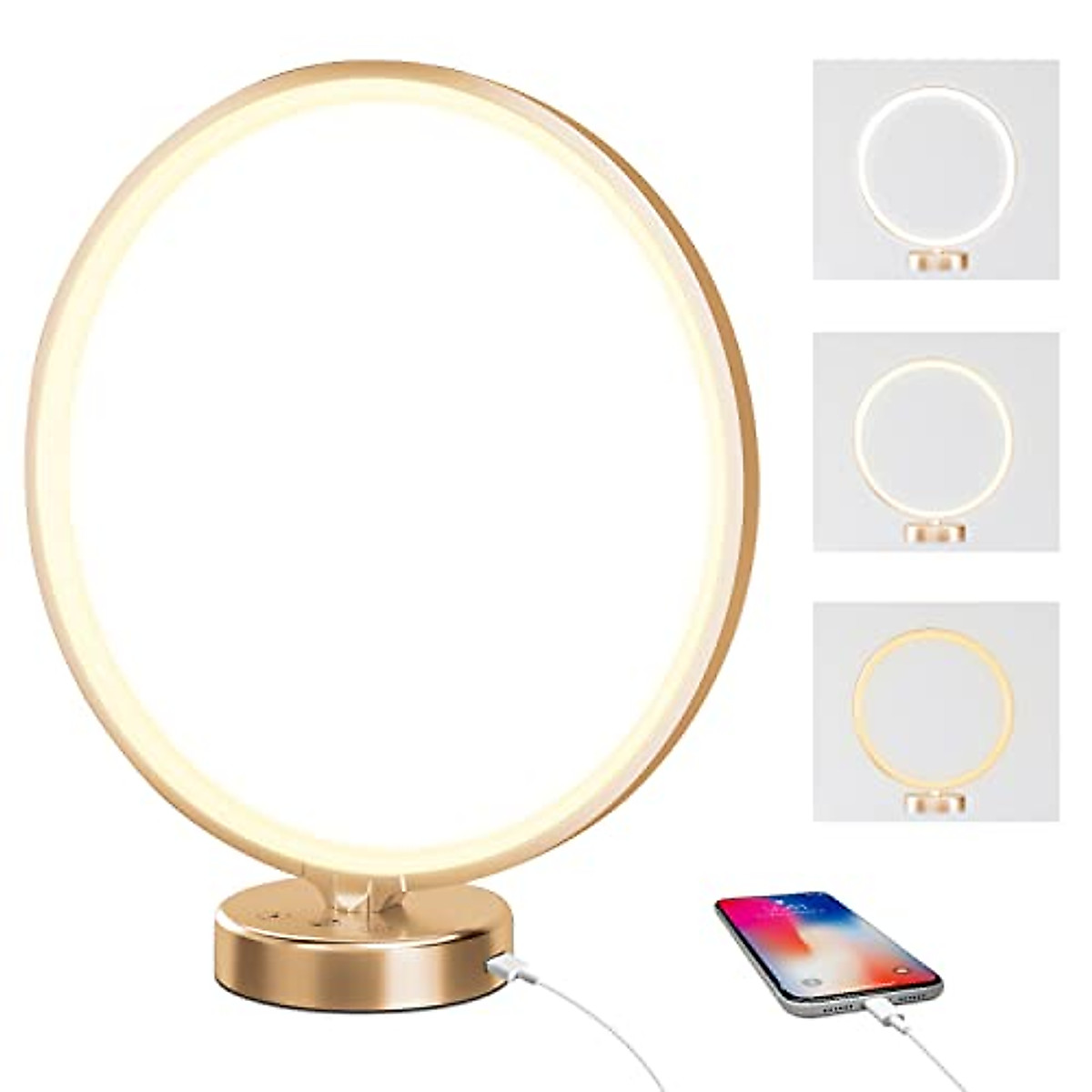 Doraubia Light Therapy Lamp,10000 Lux UV Free Sun Lamp with Touch & Remote Control, Desk Lamp with Stepless Brightness, Timer and 3 Color Temperatures (Gold)