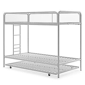 DHP Triple Metal Bunk Bed Frame, White, Twin