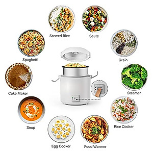 Rice Cooker Small 1-1.5 Cups Uncooked(3 Cups Cooked), Mini Rice Cooker with Removable Nonstick Pot, One Touch&Keep Warm Function, Travel Rice Cooker for Soup Grain Oatmeal Veggie, White