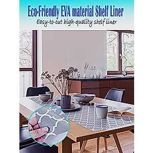 BHCORNER Grey Shelf Liners for Kitchen Cabinets Non Adhesive,17.5" x30ft Cabinet Liners for Shelves ; Non Slip Kitchen Drawer Liners,Waterproof Kitchen Liners for Cabinets and Drawers,Cupboard Liner