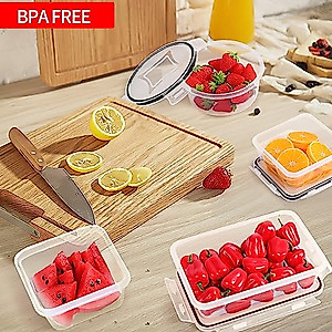 Skroam 36 Pack Food Storage Containers with lids (18 Airtight Kitchen Storage Containers & 18 Lids), Plastic BPA-Free Meal Prep Container for Pantry Organizers and Storage with Free Labels & Marker