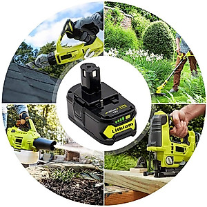 VIRSHX BATT 2Pack 18V 6.0Ah Battery Replacement Compatible with Ryobi 18V Lithium-ion Battery P102 P103 P105 P107 P108 P109 Cordless Tool Battery