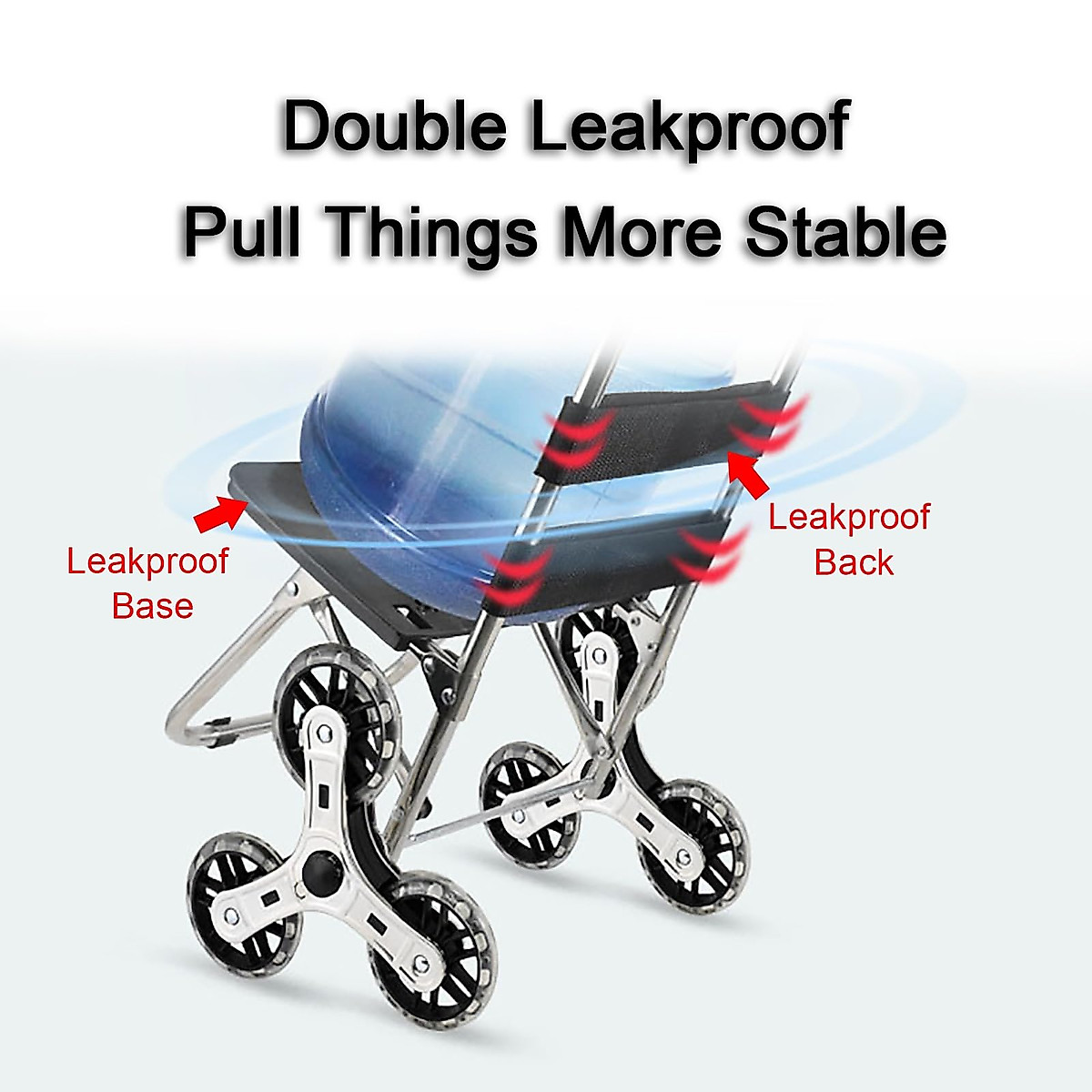 Hand Truck, Moving Cart With Wheels, Collapsible Grocery Cart，with Removable Bag And Rolling Personal Trolley,Standard (Color : Blue Strips)