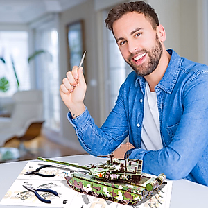 Piececool 3D Metal Puzzles, 99A Main Battle Tank Building Kit, 233Pcs Art Craft Kit for Teens, DIY Vehicle Model, Handcraft Toys for Adults