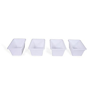 UNiPLAY Small Stackable Storage Bins for Closet Organizers, Food Organizer Bins, Pantry Storage and Toy Storage Organizer, (4-Pack), White