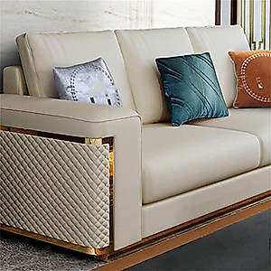 BHVXW Living Room 3 Seat Lounge Sofa Mid-Century Sofa Modular Furniture First Floor Upholstered Leather Sofa