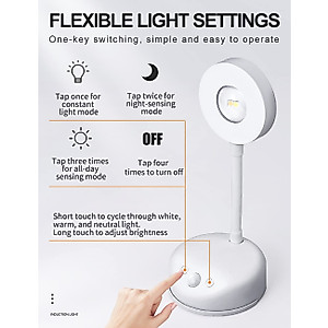 GARTO Spotlight Battery Operated, Motion Sensor Picture Light LED Cat-Eye Bulb Wall Sconce, Stick on Display Accent Lighting Dimmable 360° Rotation Rechargeable for Paintings (White, 1Pack)