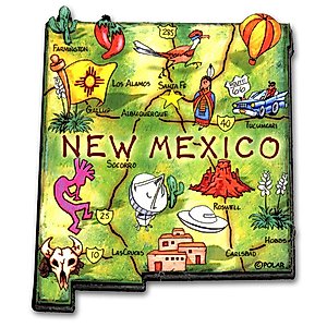 New Mexico Artwood State Magnet Collectible Souvenir by Classic Magnets