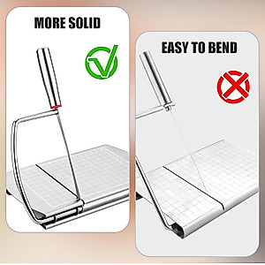 Cheese Slicer Cutter, Stainless Steel Cheese Cutter Board with Blade for Block Cheese, Vegetable, Guillotine Sausage Ham Biltong Jerky Multipurpose Slicer (Cheese Board Slicer)