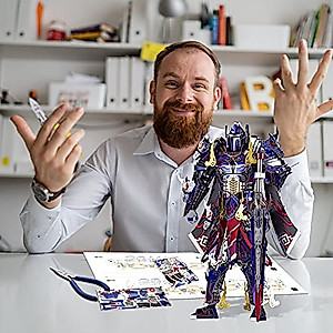 Piececool 3D Metal Puzzles Mecha Model Kits-The Titan Figure Model Building Blocks Kits for Adults, DIY Brain Teaser 3D Puzzle for Men Teen Students Hobbies Fidget Toys Gifts -157 Pcs