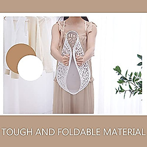 HPDEAR Laundry Hamper, PE Material Durable Hamper, Compressible and Foldable, for Dirty Cloths Storage in Bathroom (White)